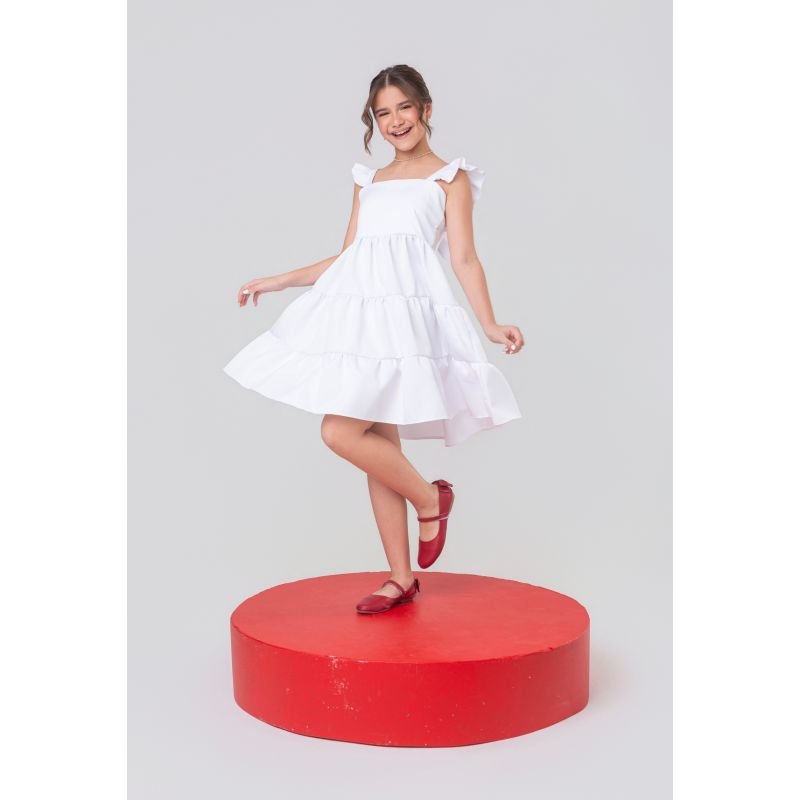 LOOK DA MARI | Roupa Infantil para meninas - Vestido Maria Clara branco
